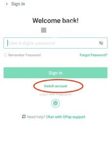 Opay Login With Phone Number and Password in Nigeria